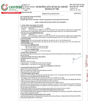 Thuốc Detracyl 500 - Điều trị tình trạng rối loạn tư thế cột sống
