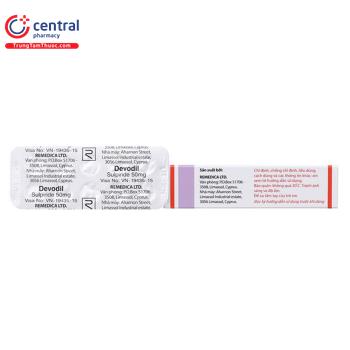Thuốc Devodil (Sulpiride 50mg): Tác dụng, cách dùng và giá bán