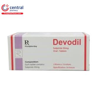 Thuốc Devodil (Sulpiride 50mg): Tác dụng, cách dùng và giá bán