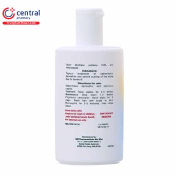 Dezor Shampoo 60ml - Dầu gội đầu chứa Ketoconazole trị nấm da đầu