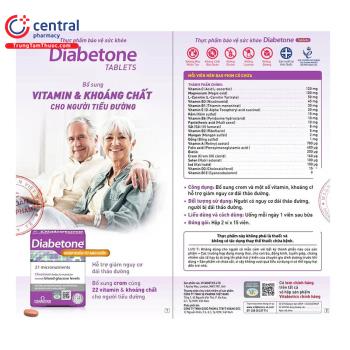 Vitabiotics Diabetone Tablets cân bằng dinh dưỡng ở người tiểu đường