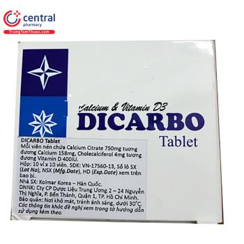 Thuốc Dicarbo bổ sung calci và vitamin D: cách dùng, liều dùng