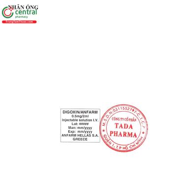 Thuốc Digoxin/Anfarm 0,5mg/2ml điều trị tình trạng suy tim mãn tính
