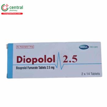 Thuốc Diopolol 2.5mg điều trị tăng huyết áp và đau thắt ngực hiệu quả