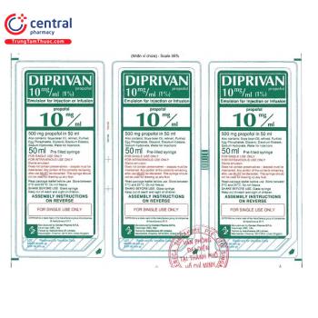 [CHÍNH HÃNG] Thuốc Diprivan 10mg/ml 50ml gây mê và an thần gây ngủ