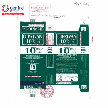 [CHÍNH HÃNG] Thuốc Diprivan 10mg/ml 50ml gây mê và an thần gây ngủ