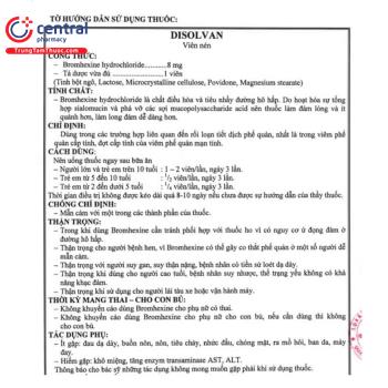 [CHÍNH HÃNG] Thuốc Disolvan 8mg - Thuốc làm long đờm, loãng đờm