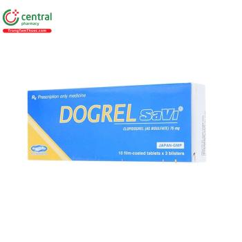 Thuốc Dogrel SaVi 75mg - Chống kết tập tiểu cầu, phòng bệnh t im mạch
