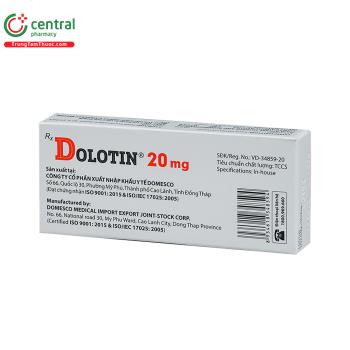 Thuốc Dolotin 20mg điều trị bệnh lý tăng cholesterol trong máu