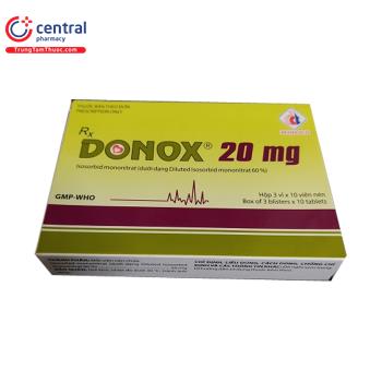 [CHÍNH HÃNG] Thuốc Donox 20mg - dự phòng cơn đau thắt ngực