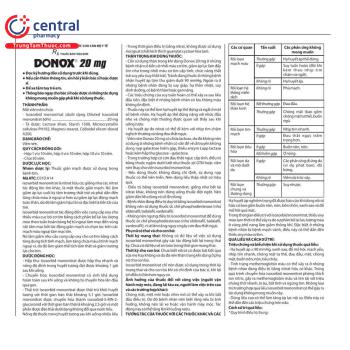 [CHÍNH HÃNG] Thuốc Donox 20mg - dự phòng cơn đau thắt ngực