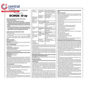 [CHÍNH HÃNG] Thuốc Donox 20mg - dự phòng cơn đau thắt ngực