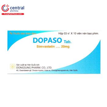 CHĨNH HÃNG] Thuốc Dopaso Tab - Thuốc có tác dụng làm hạ Cholesterol