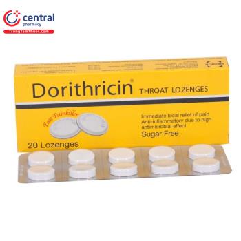 Thuốc Dorithricin hộp 20 viên - thuốc ngậm trị đau họng hiệu quả