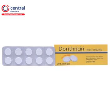 Thuốc Dorithricin hộp 20 viên - thuốc ngậm trị đau họng hiệu quả