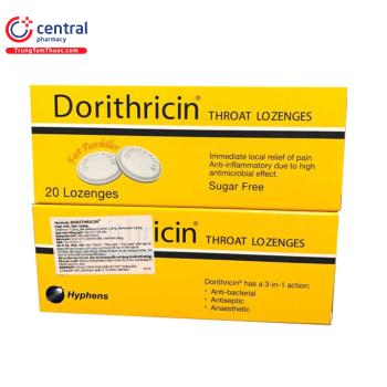 Thuốc Dorithricin hộp 20 viên - thuốc ngậm trị đau họng hiệu quả