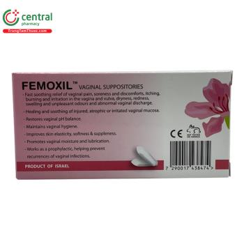 Viên đặt Dr Schavit Femoxil Vaginal Suppositories giảm viêm nhiễm nấm ngứa