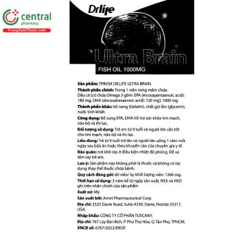Thuốc Drlife Ultra Brain bổ sung dầu cá tốt cho sức khỏe não bộ