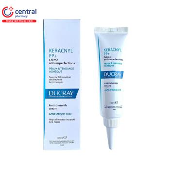 Kem dưỡng Ducray Keracnyl PP+ Anti-Blemish Cream 30ml giúp giảm mụn