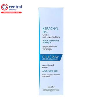 Kem dưỡng Ducray Keracnyl PP+ Anti-Blemish Cream 30ml giúp giảm mụn