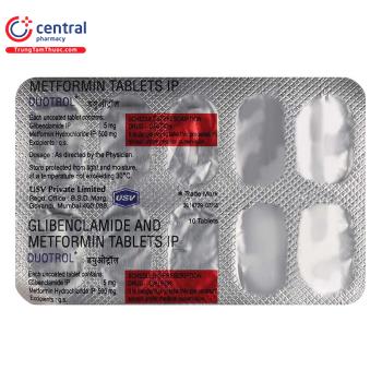 [CHÍNH HÃNG] Thuốc Duotrol 500mg/5mg điều trị tiểu đường type II