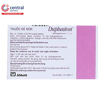 [CHÍNH HÃNG] Thuốc Duphaston 10mg -dưỡng thai & điều trị dọa sảy thai