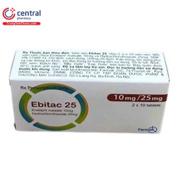 [CHÍNH HÃNG] Thuốc Ebitac 25- Thuốc điều trị tăng huyết áp, suy tim