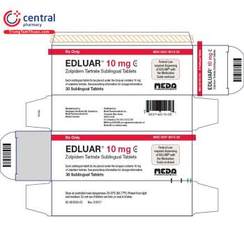 [CHÍNH HÃNG] Thuốc an thần gây ngủ Edluar 10mg: tác dụng, liều dùng
