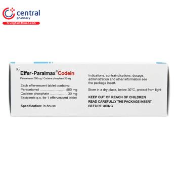 [CHÍNH HÃNG] Thuốc Effer-Paralmax Codein - Viên sủi giảm đau nhanh