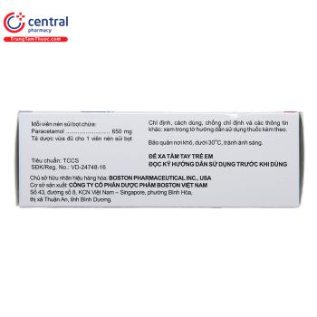 Thuốc Effer-Paralmax Extra 650mg - Điều trị hạ sốt, giảm đau