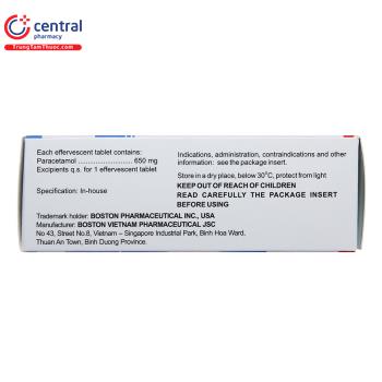 Thuốc Effer-Paralmax Extra 650mg - Điều trị hạ sốt, giảm đau