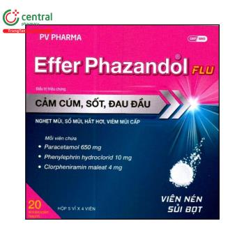 Thuốc Effer Phazandol Flu giảm đau, hạ sốt, giảm nghẹt mũi và sổ mũi