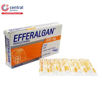 Viên nhét hậu môn Efferalgan 300mg hạ sốt giảm đau cho trẻ 3 đến 9 tuổi