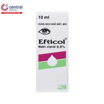 Thuốc nhỏ mắt, mũi Efticol 0.9% - Dung dịch rửa mắt đẳng trương