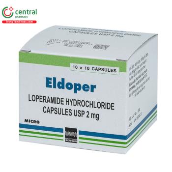 Thuốc Eldoper trị chứng tiêu chảy, chứa Loperamide hydrochloride 2mg