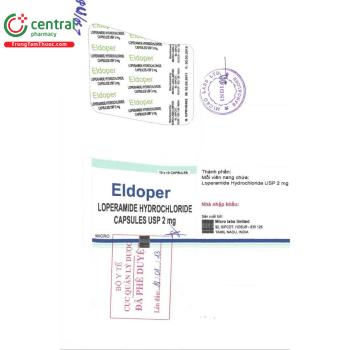 Thuốc Eldoper trị chứng tiêu chảy, chứa Loperamide hydrochloride 2mg
