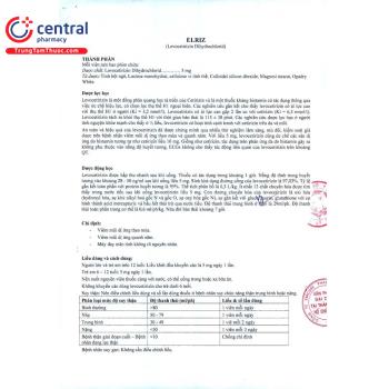 [CHÍNH HÃNG] Thuốc Elriz 5mg - điều trị viêm mũi dị ứng