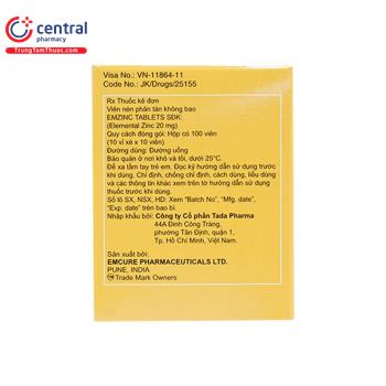 [CHÍNH HÃNG] Thuốc Emzinc 20mg - điều trị tiêu chảy ở trẻ nhỏ