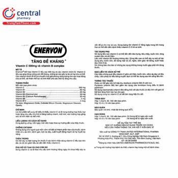 Thuốc Enervon (vỉ) - nâng cao sức đề kháng: tác dụng, cách dùng