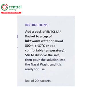 Entclear Packets làm sạch khoang mũi, giúp thông thoáng đường thở