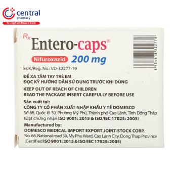 [CHÍNH HÃNG] Thuốc Entero-caps 200mg - điều trị tiêu chảy cấp