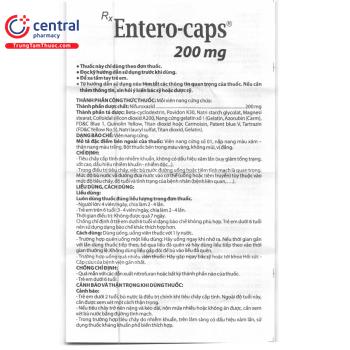 [CHÍNH HÃNG] Thuốc Entero-caps 200mg - điều trị tiêu chảy cấp