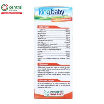 Thuốc Siro Ăn Ngon Enzym Kid King Baby (Chai 100ml) tăng cường tiêu hóa