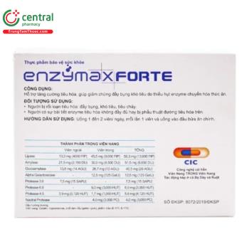 Thuốc Enzymax Forte bổ sung enzym tiêu hoá, giảm đầy bụng, khó tiêu