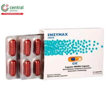 Thuốc Enzymax Forte bổ sung enzym tiêu hoá, giảm đầy bụng, khó tiêu