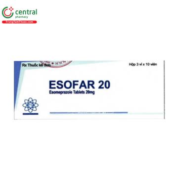 Thuốc Esofar 20mg điều trị tình trạng loét dạ dày tá tràng lành tính