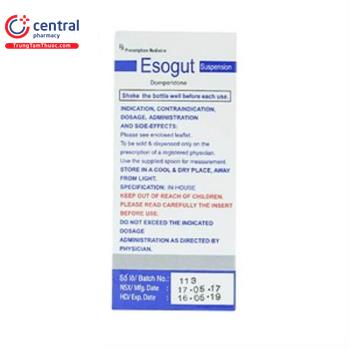 Thuốc Esogut Suspension - Thuốc trị đầy bụng, trào ngược dạ dày