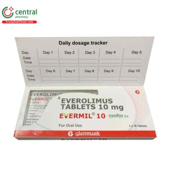 Thuốc Evermil 10mg điều trị ung thư biểu mô tế bào thận tiến triển