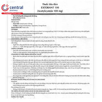 Thuốc Extorant 100 giúp tiêu chất nhầy trong bệnh hô hấp có đờm đặc