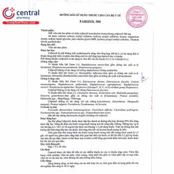 Thuốc Farizol 500 điều trị nhiễm trùng đường hô hấp, viêm tai giữa